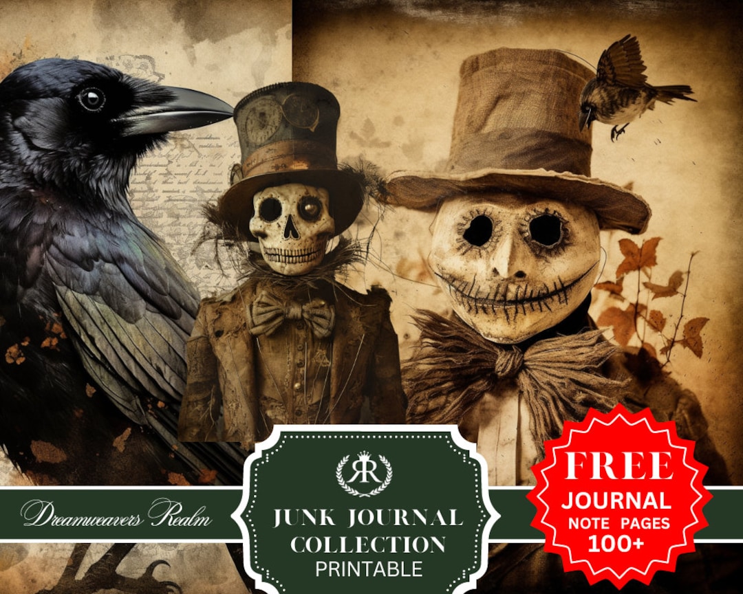 Very Scary Steampunk Junk Journal Bundle, 90 Halloween Illustrations ...