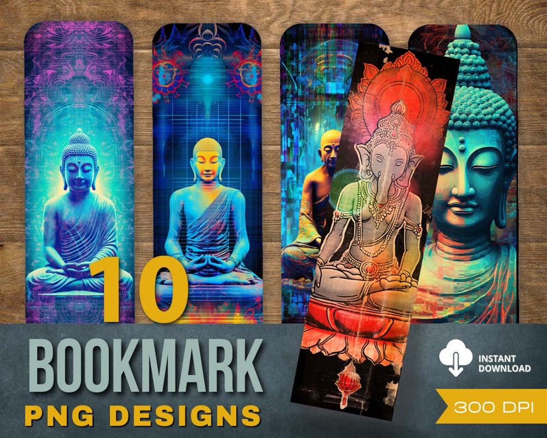Printable Zen Buddha & Yoga Bookmarks Om Namaste Digital Art, JPG PNG ...