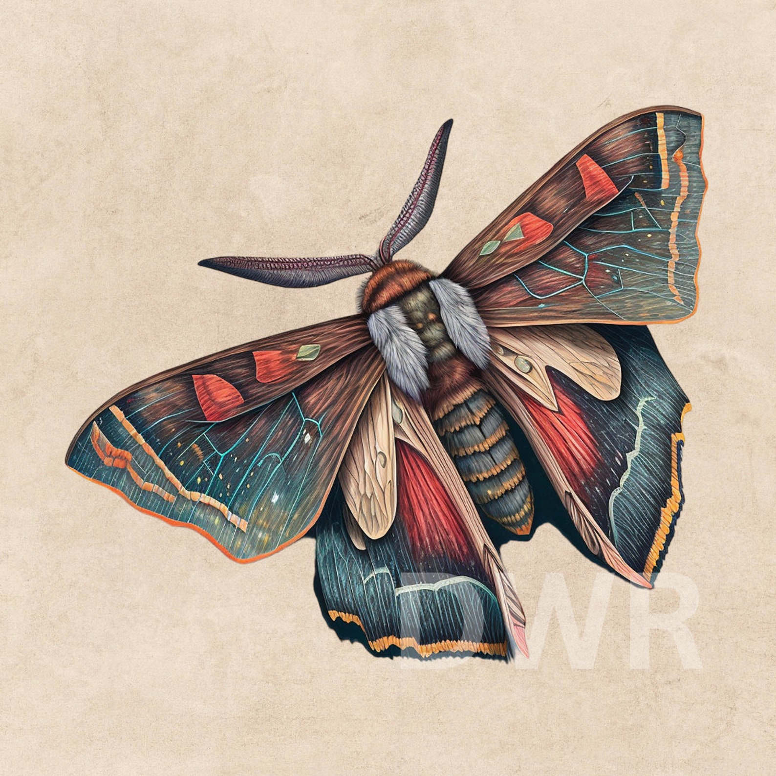 Moth Clipart Digital Moth Illustrations in Png Clip Art Format ...