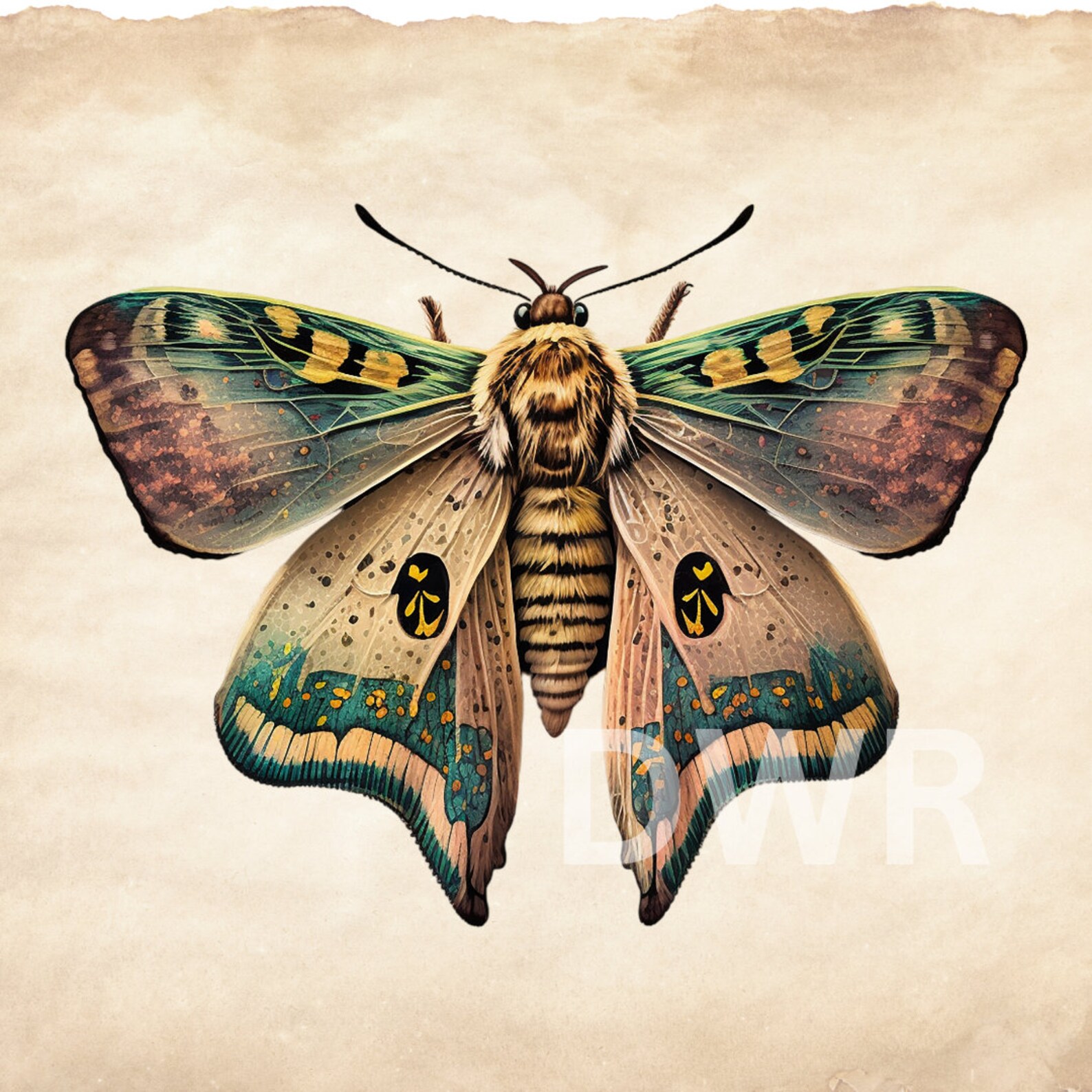 Moth Clipart Digital Moth Illustrations in Png Clip Art Format ...
