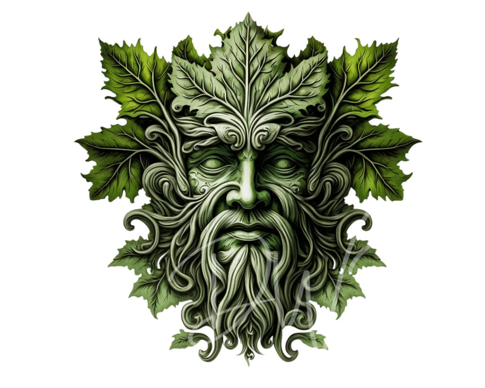 Celtic Green Man Clipart PNG, SVG, Pagan Mythology Sublimation, Foliate ...