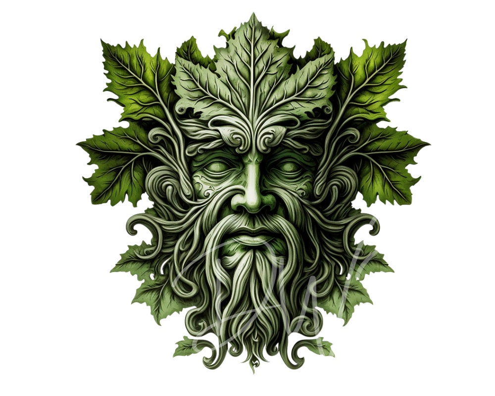 Celtic Green Man Clipart PNG, SVG, Pagan Mythology Sublimation, Foliate ...