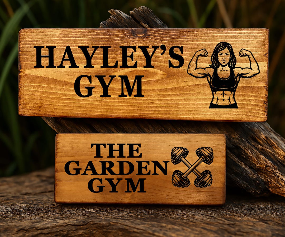 Workout Room Door Sign – Custom Gym Plaque, Fitness Studio or Home Gym ...