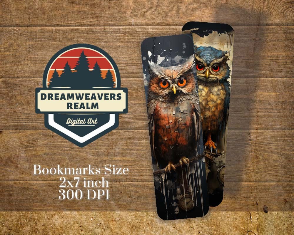 Owl Printable Bookmarks Digital Download JPG PNG Bookmark Set for ...