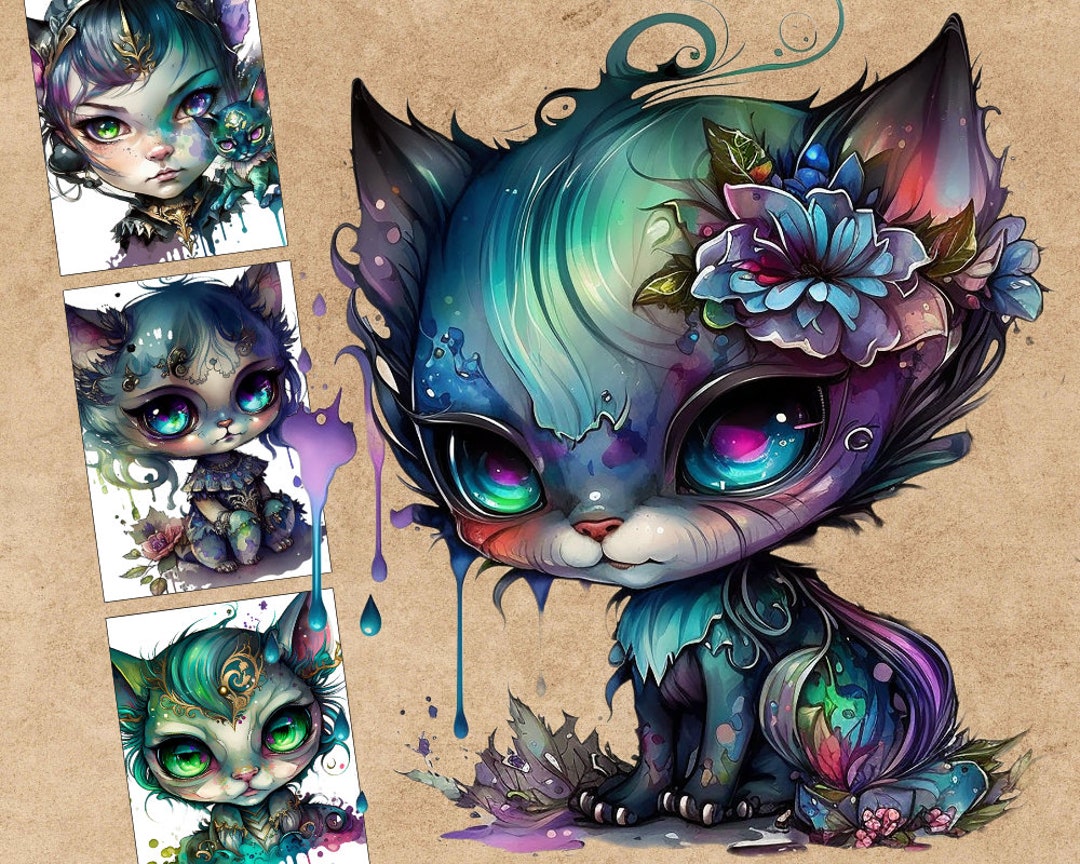 Fairy Cat, Pixies Cat Printablesl Fairy Kit, Fairy Seasons Collection ...