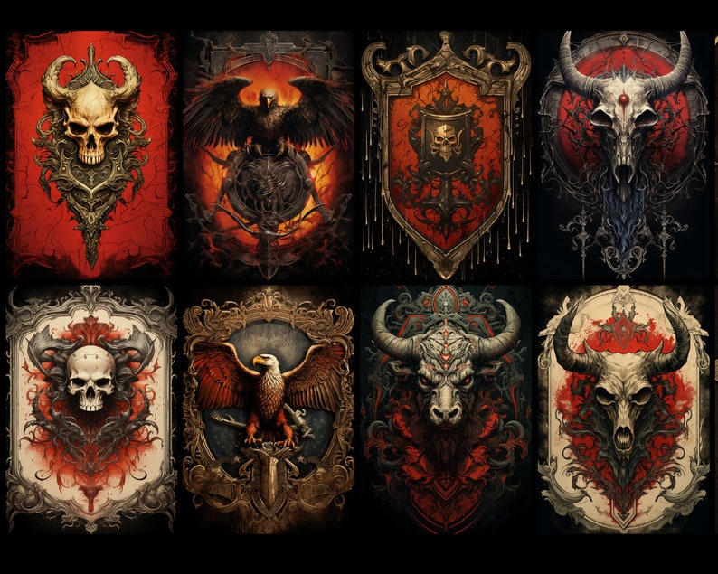 Very Scary Gothic Junk Journal Crest Bundle, 55 Mediaeval Halloween ...