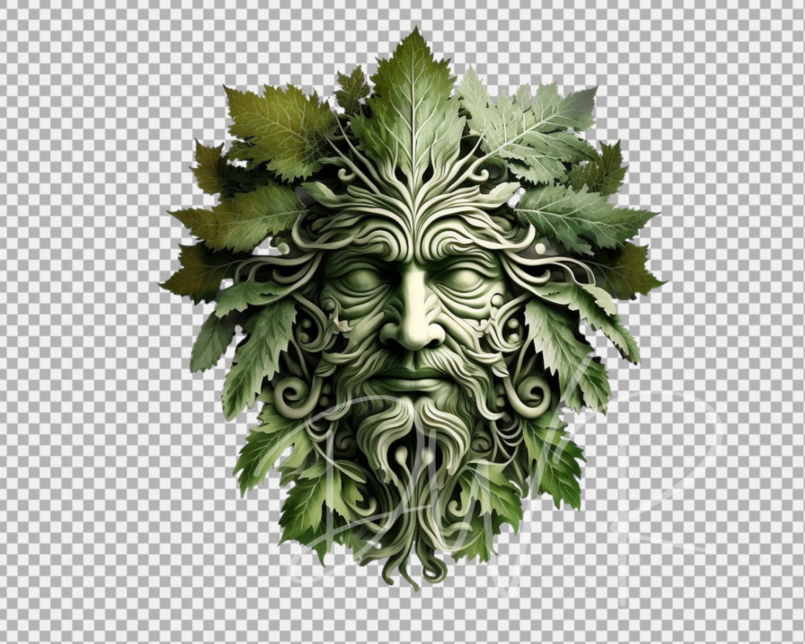 Celtic Green Man Clipart PNG, SVG, Pagan Mythology Sublimation, Foliate ...