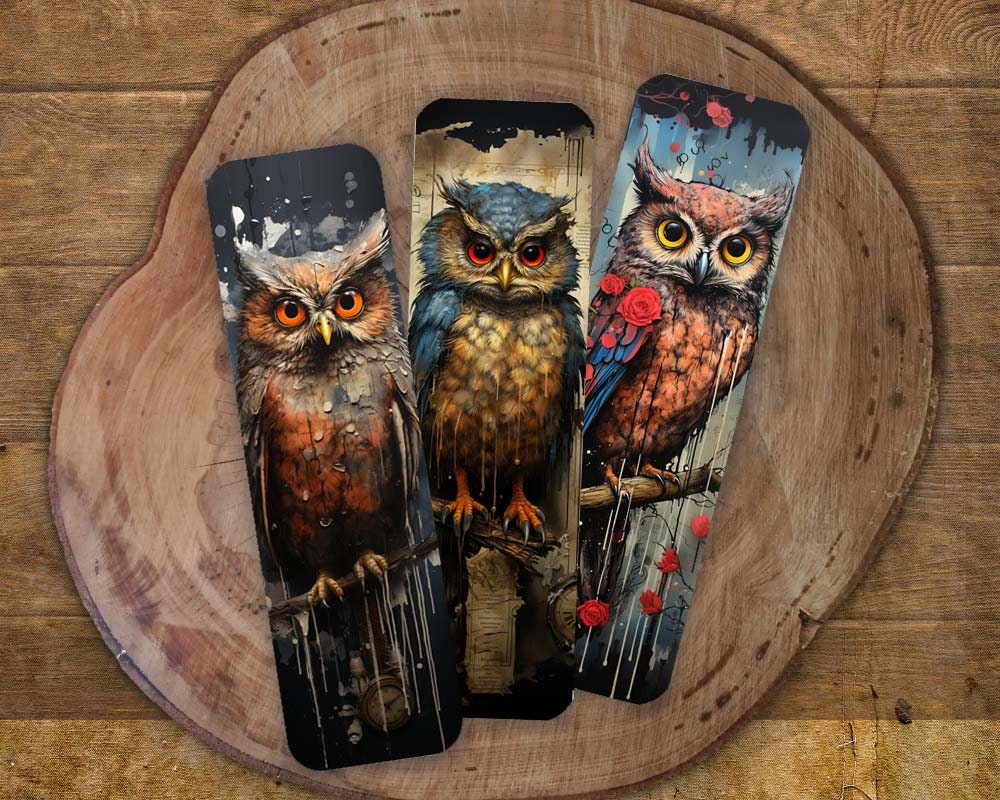 Owl Printable Bookmarks Digital Download JPG PNG Bookmark Set for ...