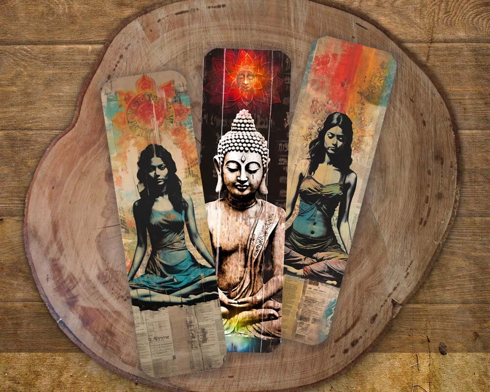 Om Namaste & Zen Buddha Bookmark Set Yoga Meditation - Etsy