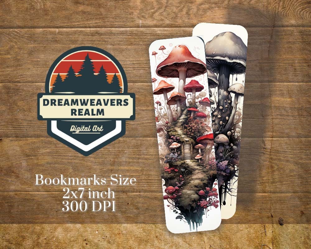 Mushroom Land Printable Bookmarks Digital Download JPG PNG - Etsy