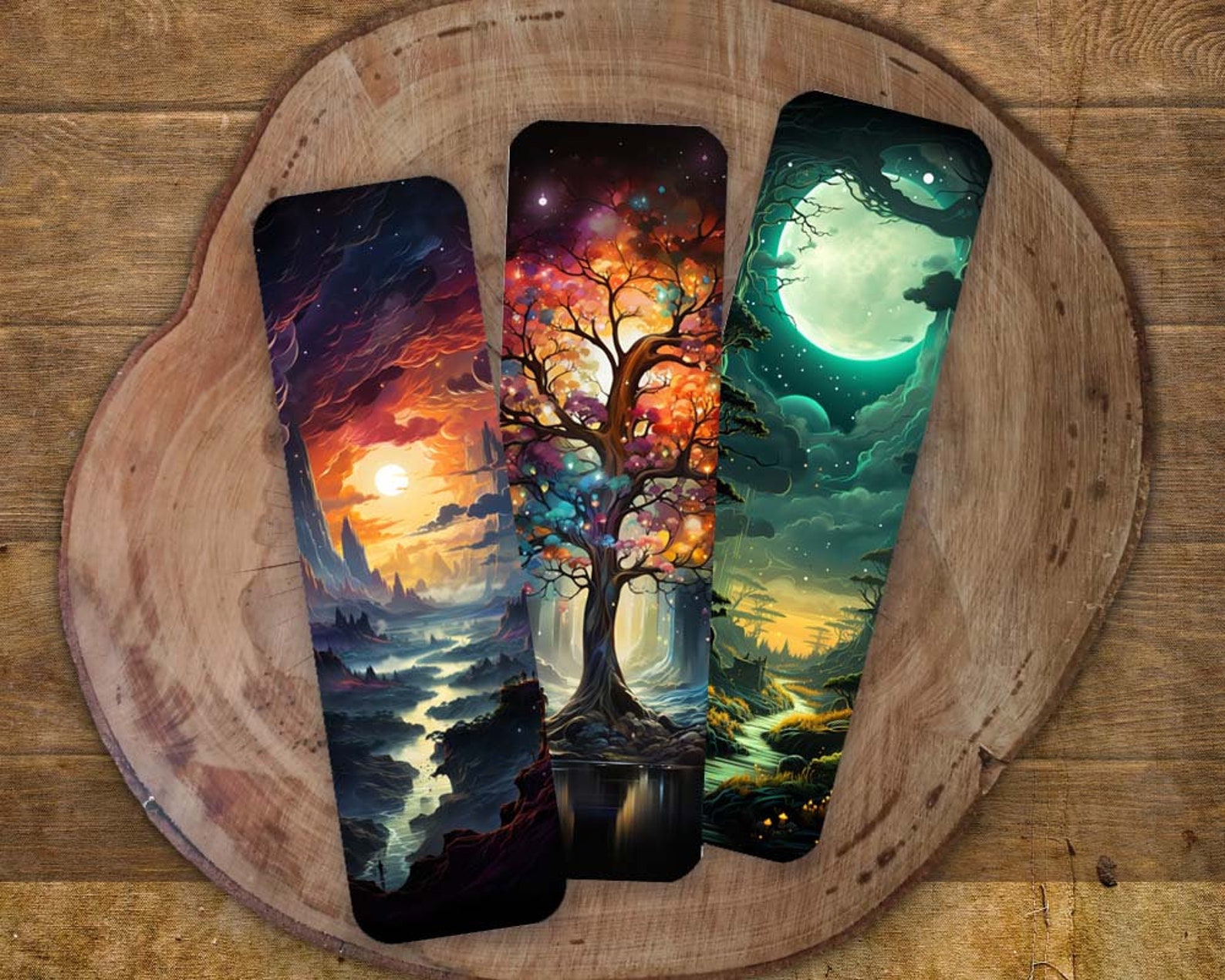 Mystical World Printable Bookmarks Digital Download PNG Bookmark Set ...