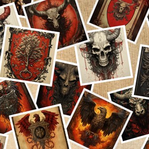 Very Scary Gothic Junk Journal Crest Bundle, 55 Mediaeval Halloween ...