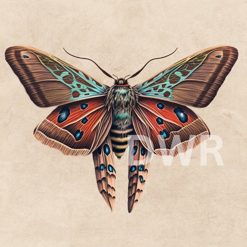Moth Clipart Digital Moth Illustrations in Png Clip Art Format ...