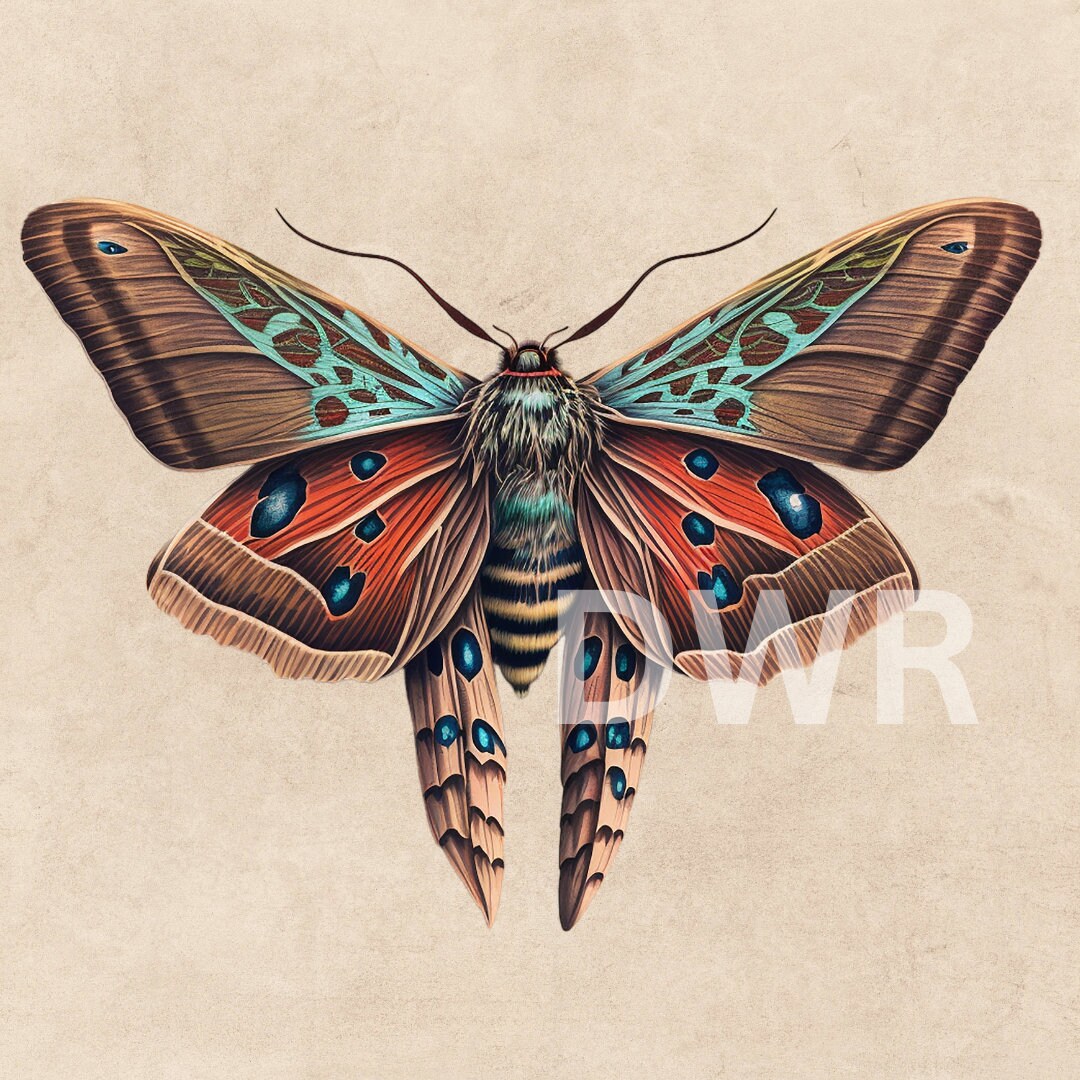 Moth Clipart Digital Moth Illustrations in Png Clip Art Format ...