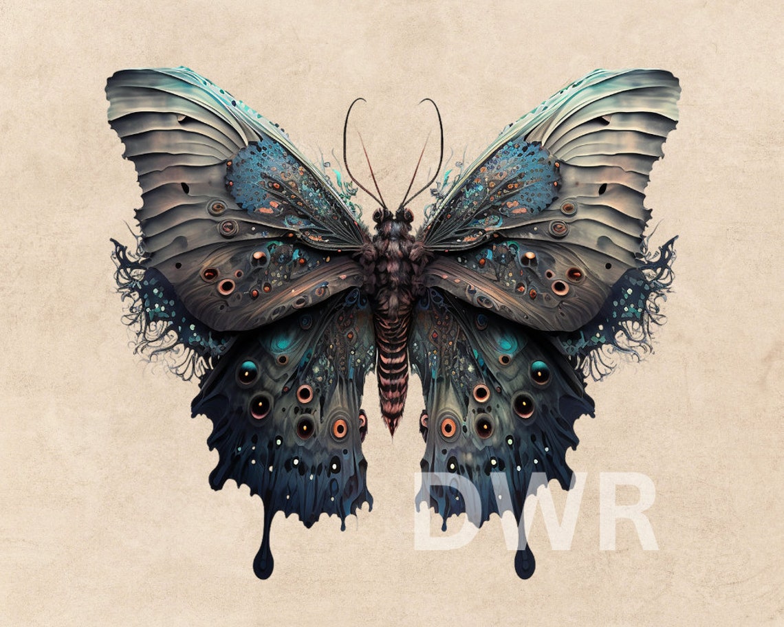 Moth Clipart PNG Gothic Moth Illustrations Clipart Moths Pagan - Etsy