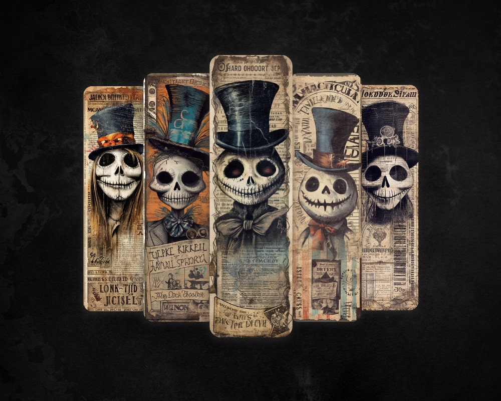 Spooky Halloween Printable Bookmarks Digital Download JPG - Etsy