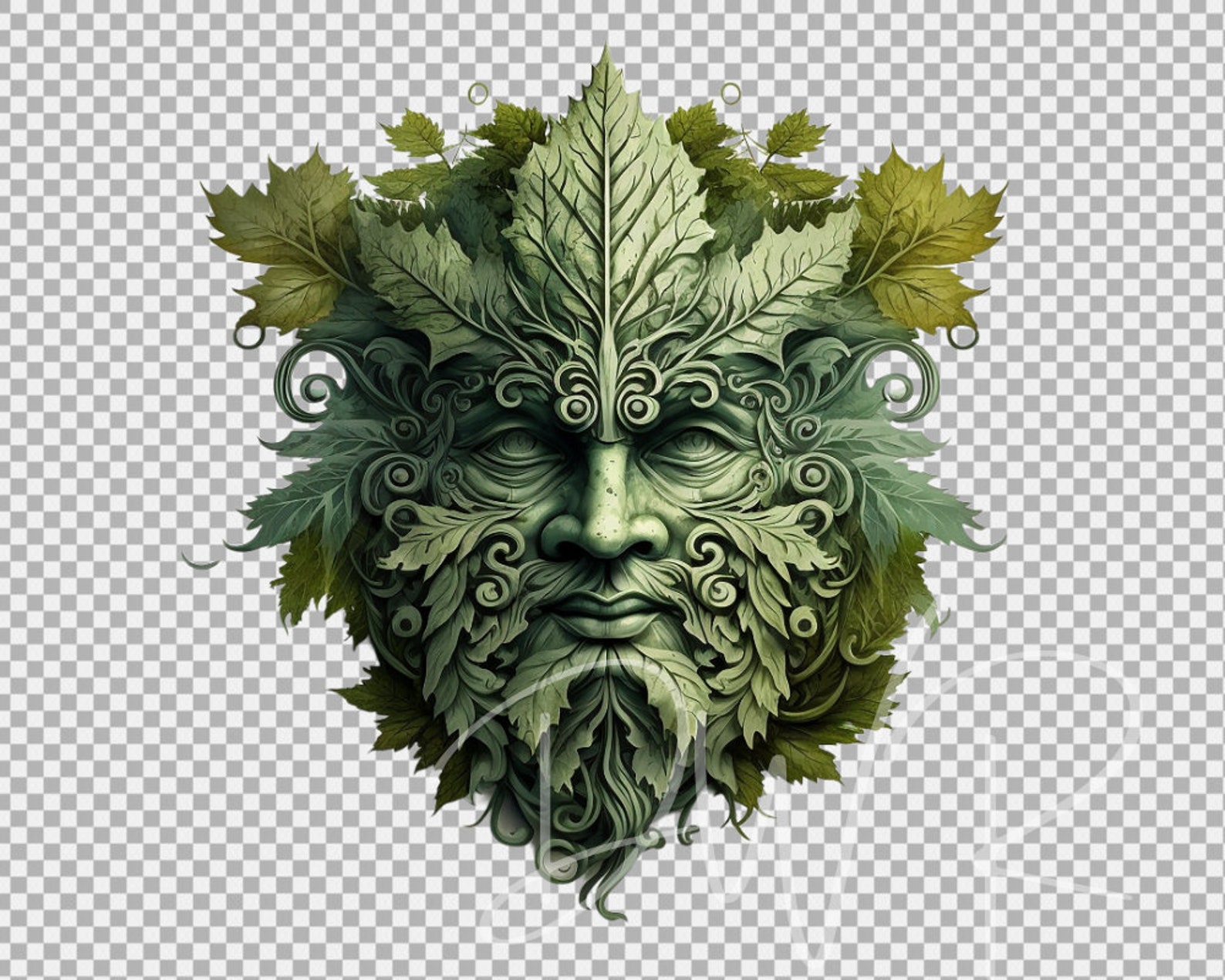 Celtic Green Man Clipart PNG, SVG, Pagan Mythology Sublimation, Foliate ...