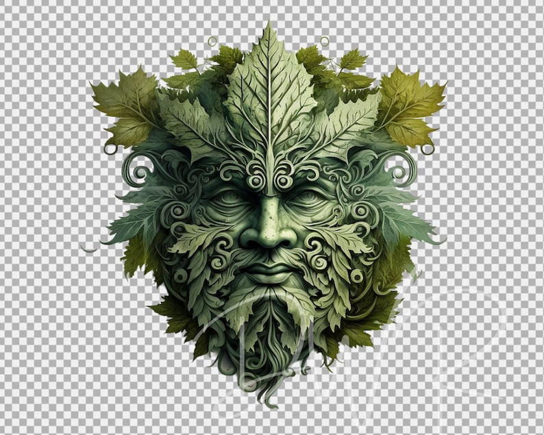 Celtic Green Man Clipart PNG, SVG, Pagan Mythology Sublimation, Foliate ...
