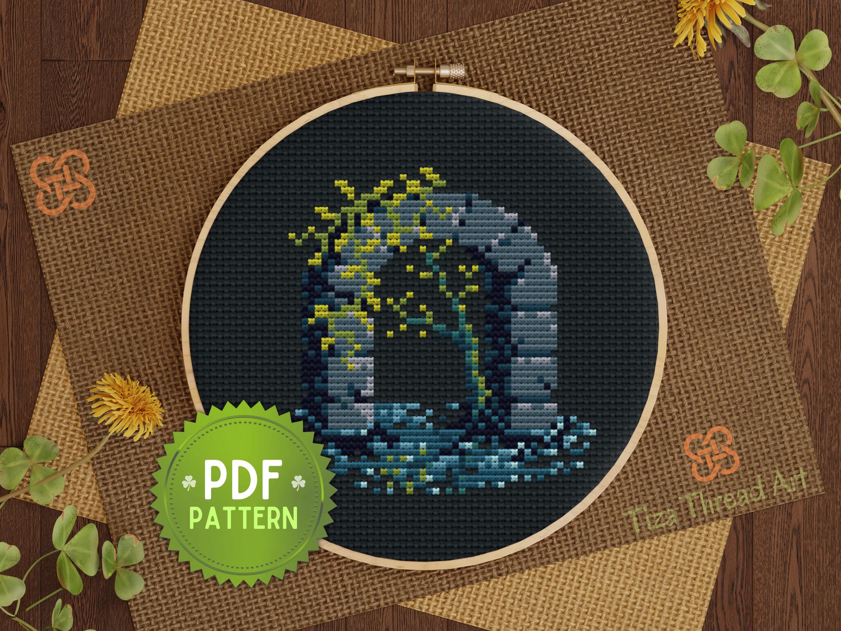 Stone Arch Cross Stitch PDF Pattern, Fantasy Cross Stitch, Water and ...