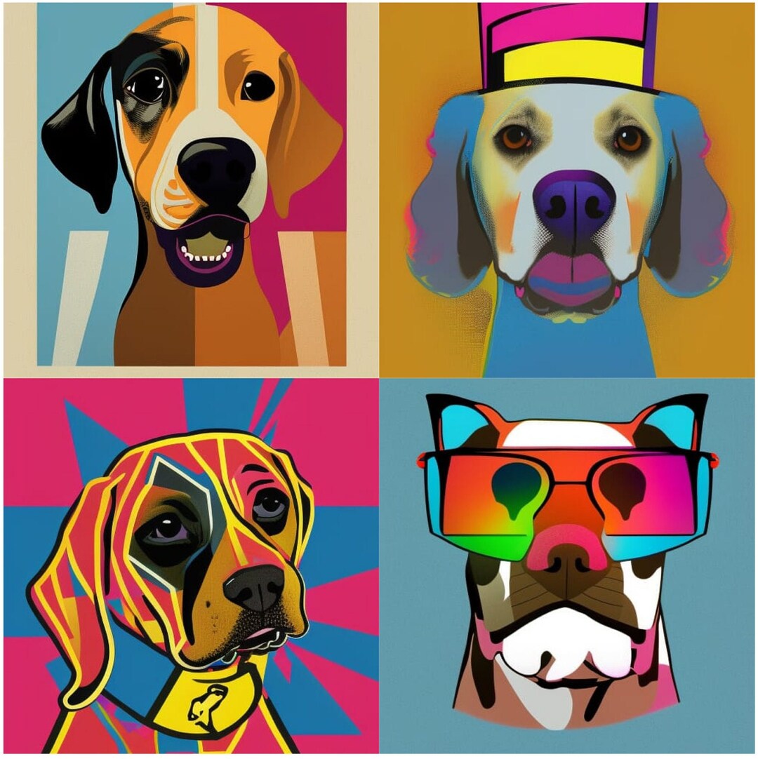 POP ART: Cool Funky Dogs - Etsy