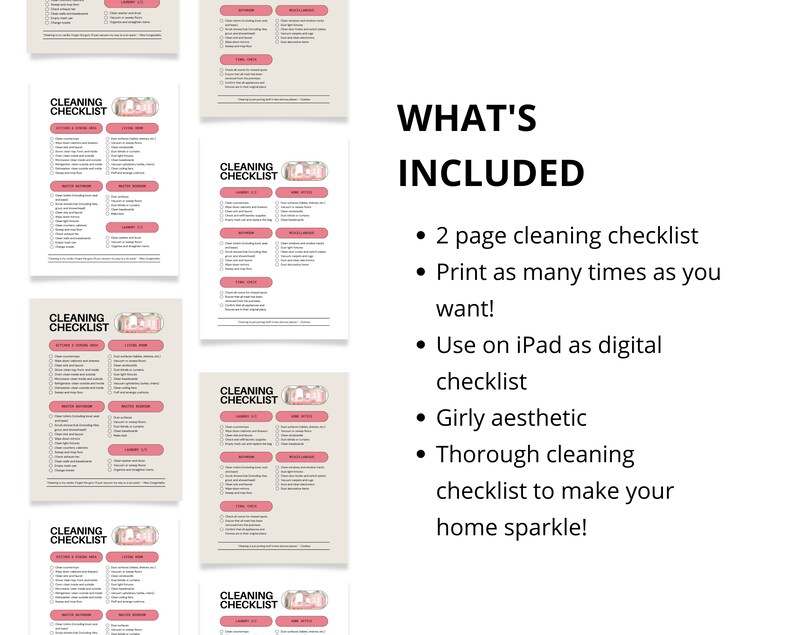 Barbie Dream House Cleaning Checklist Girly and Fun Cleaning - Etsy