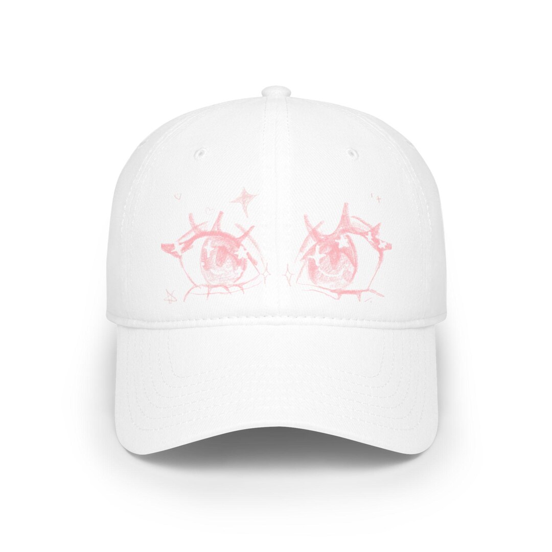 Anime Eyes Pink Low Profile Baseball Cap, Kawaii Hat, Cute Cap, Anime ...