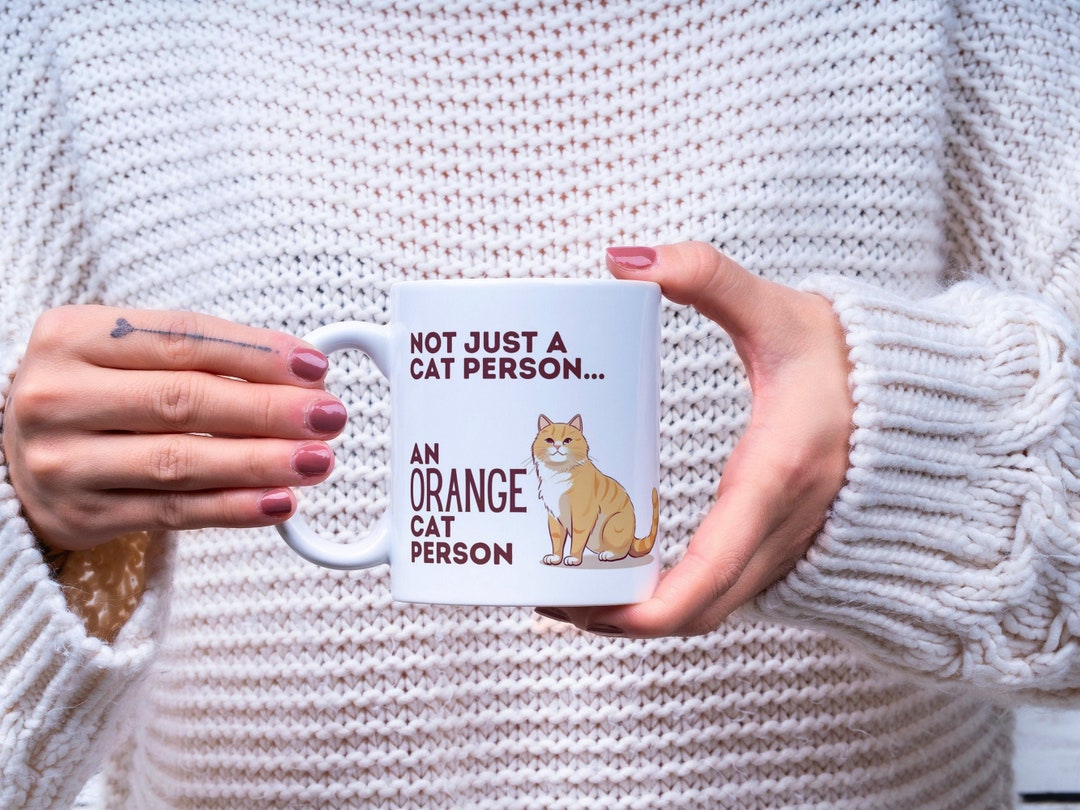 Orange Cat Person Mug: Gift for Cat Lovers - Etsy