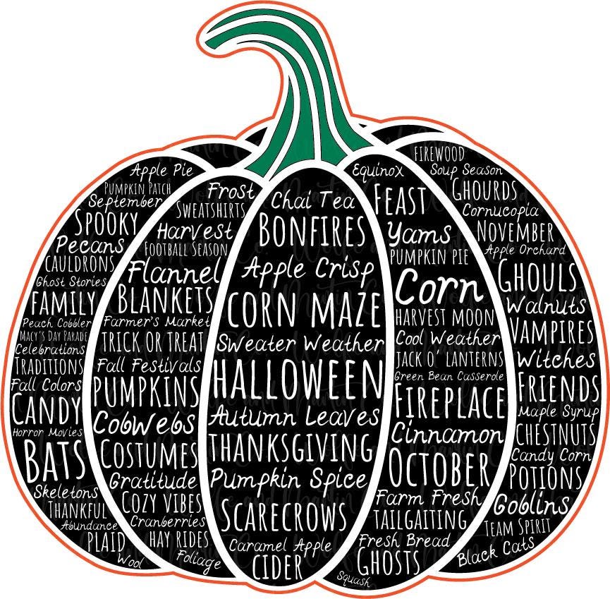 Fall Pumpkin JPEG, PNG and SVG Instant Digital Download Autumn Graphic ...