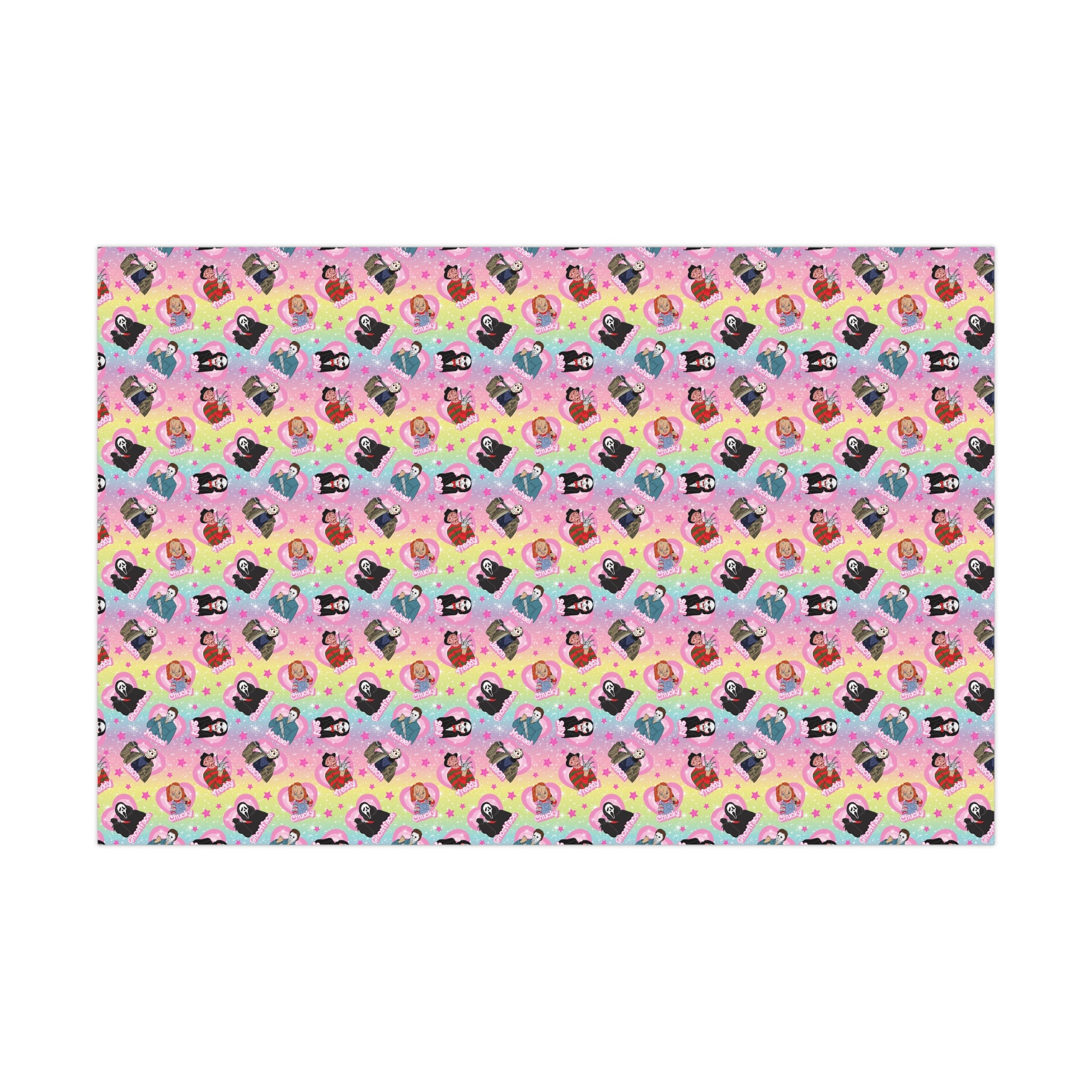 Cute Y2K horror Wrapping Paper Birthday Gift Wrap emo whimsigoth girly ...