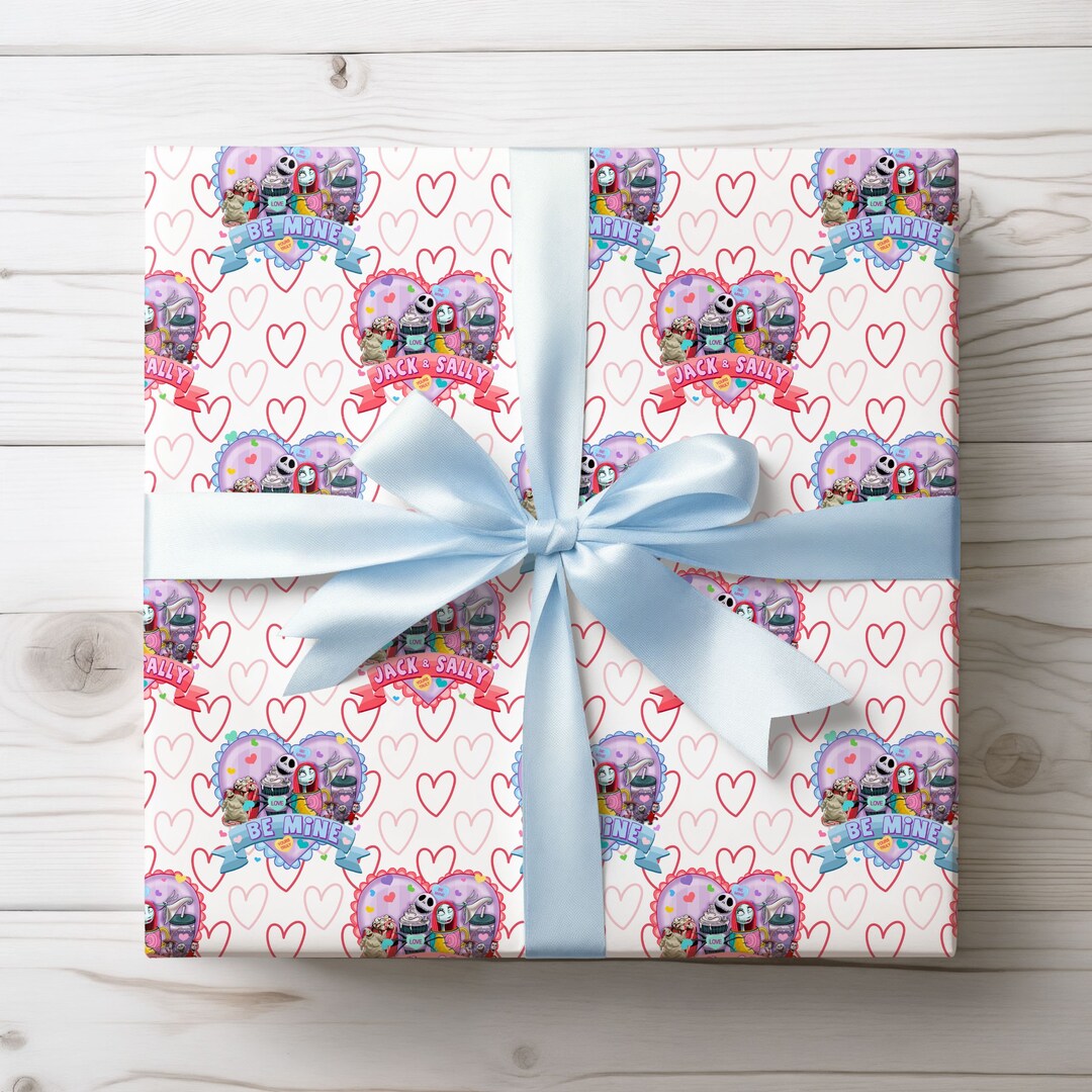 Jack and Sally Be Mine Lover Wrapping Paper Valentines Paper Christmas ...