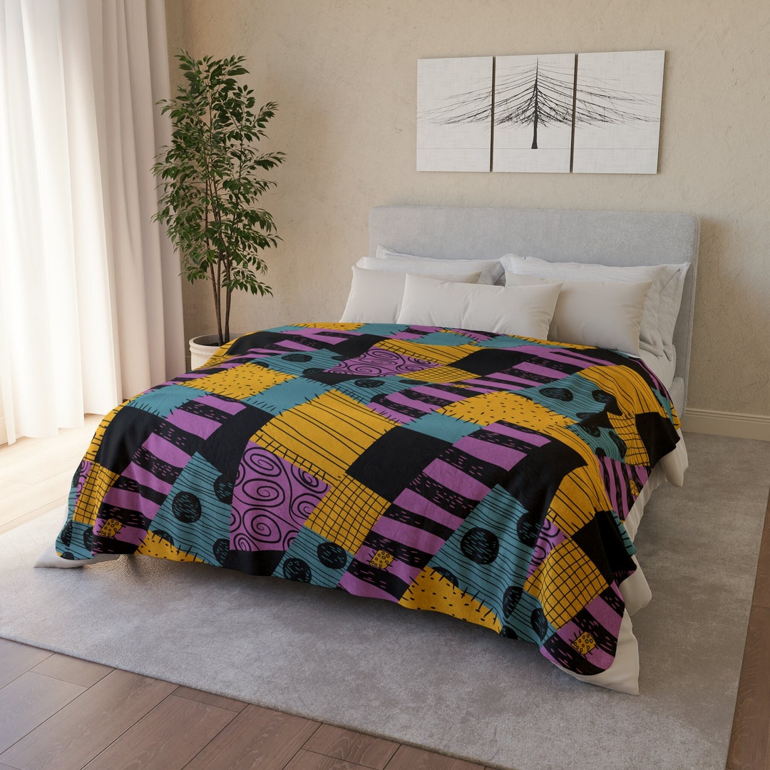 Nightmare Sally Patchwork Fleece Sherpa Blanket Warm Cozy Blanket Gift ...