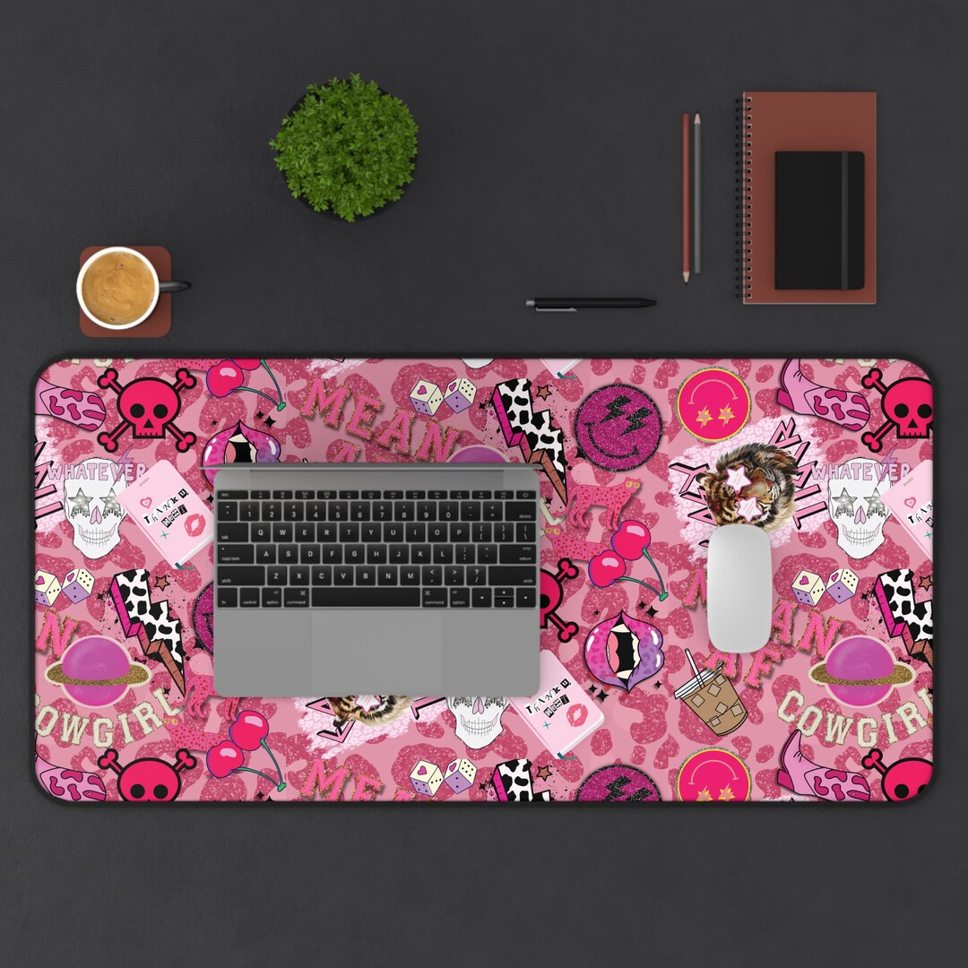 Y2K Girly Collage Mean Girl Desk Mat Mouse Pad Cottage Core Whimsical ...