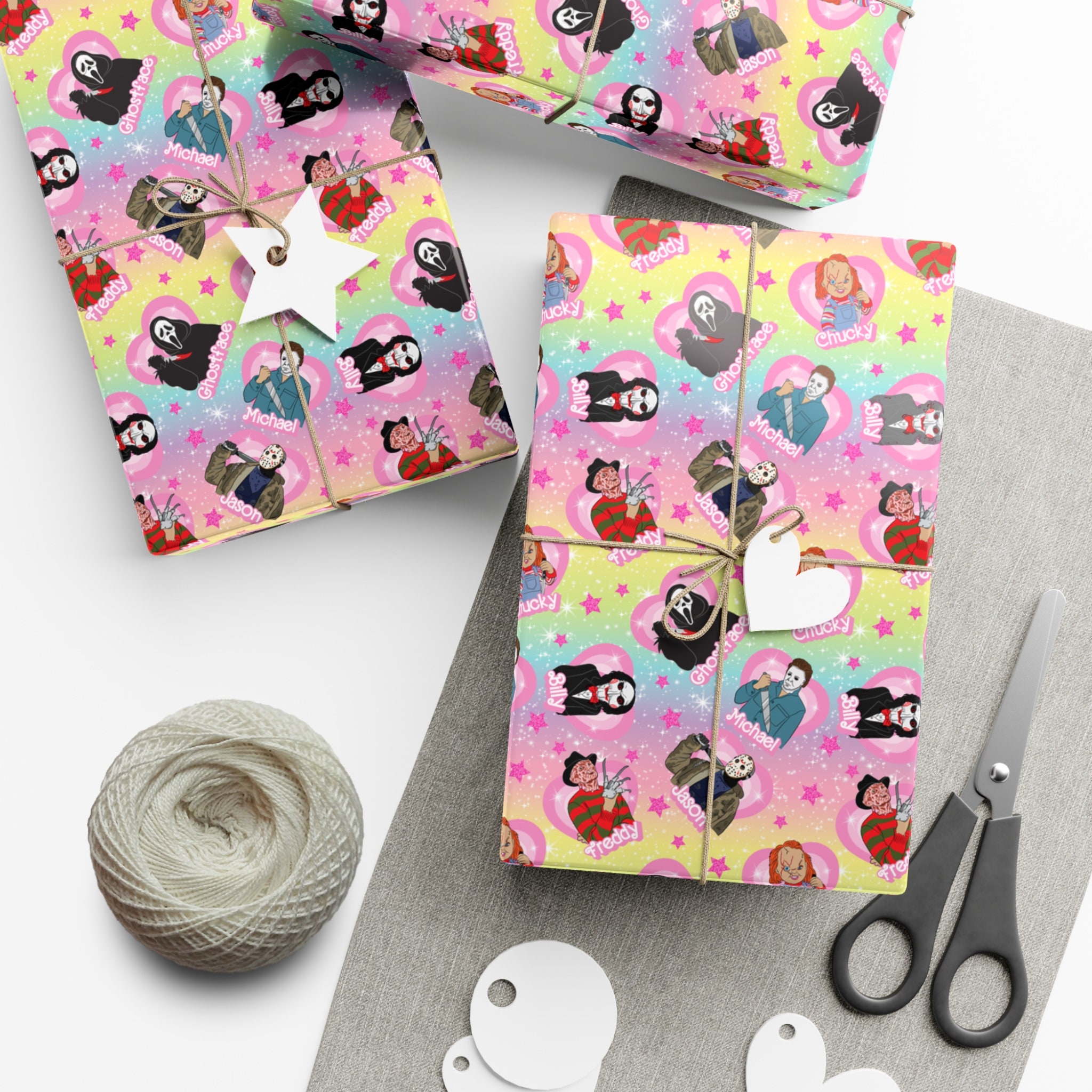 Cute Y2K horror Wrapping Paper Birthday Gift Wrap emo whimsigoth girly ...