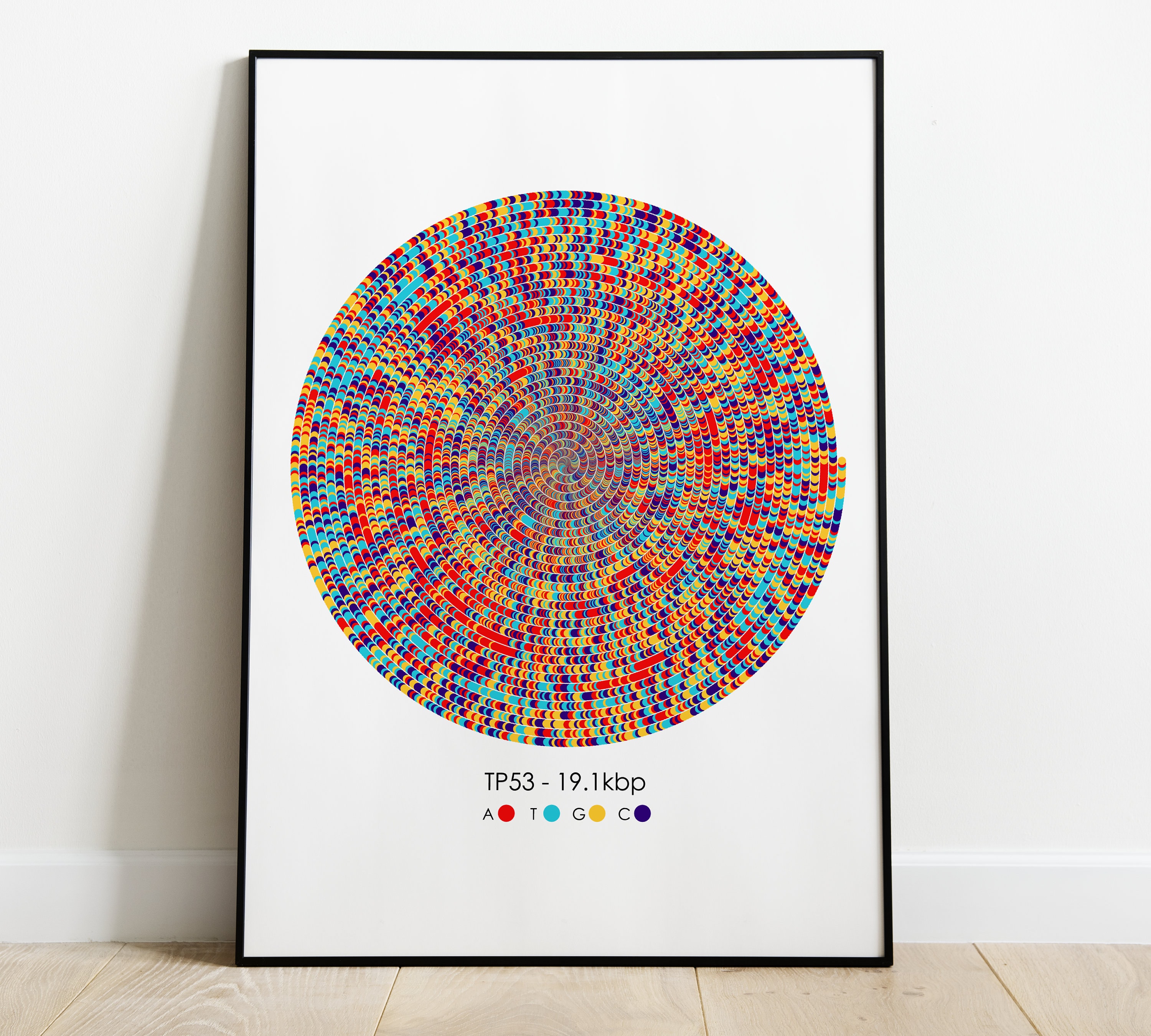 TP53 Gene Sequence Print, Spiral Breast Cancer DNA Poster, Scientist ...
