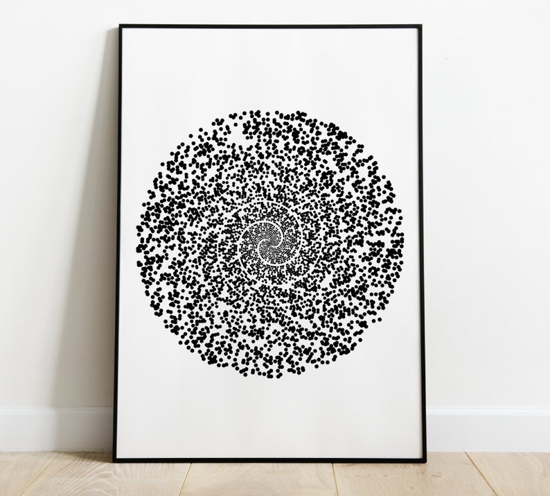 Prime Number Spiral, Abstract Math Art, Mathematics Print, Maths Poster ...