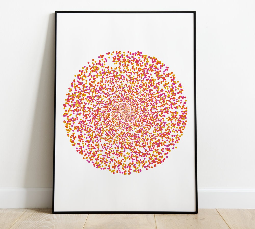 Prime Number Spiral, Abstract Math Art, Mathematics Print, Maths Poster ...