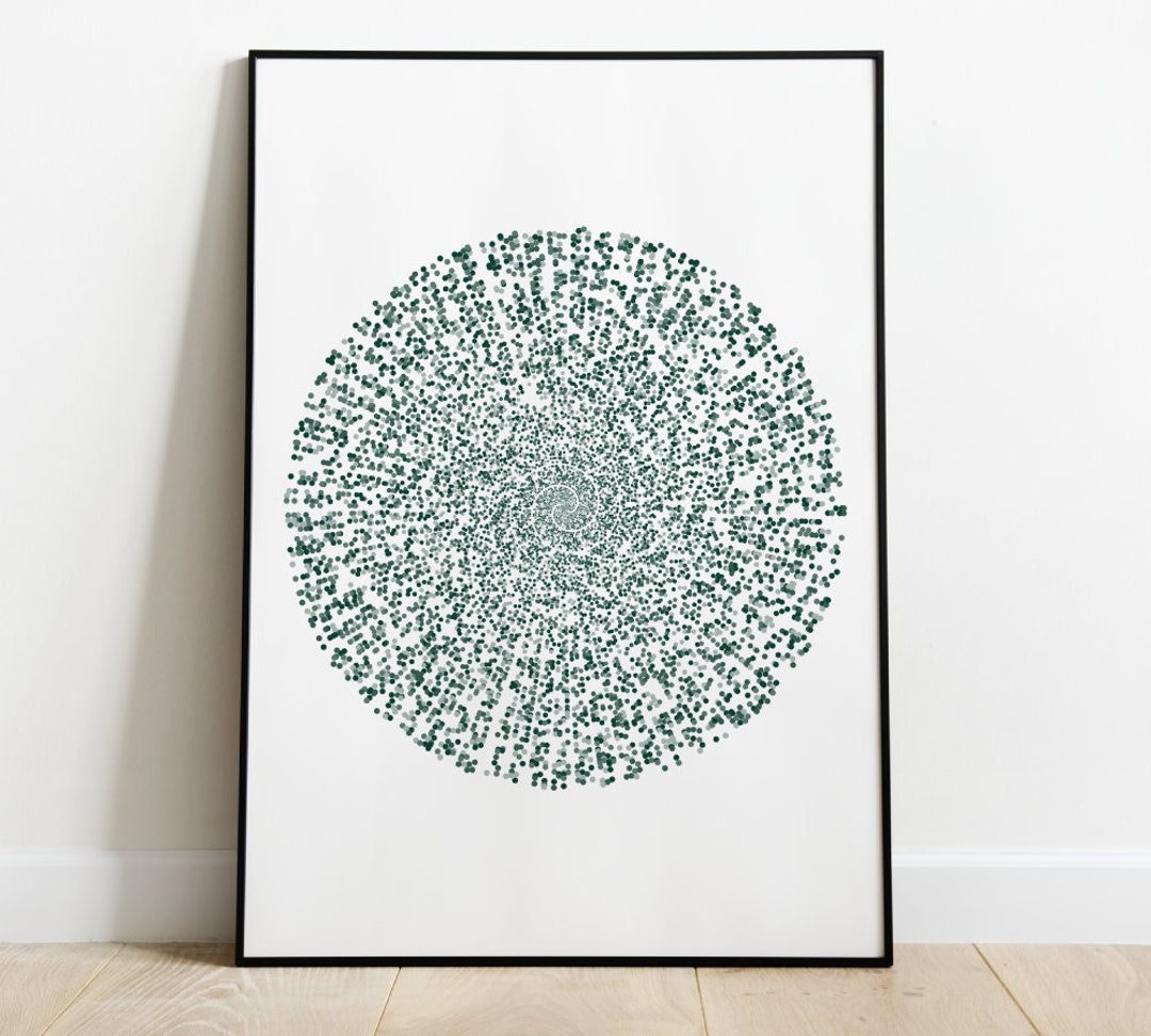 Prime Number Spiral, Abstract Math Art, Mathematics Print, Maths Poster ...