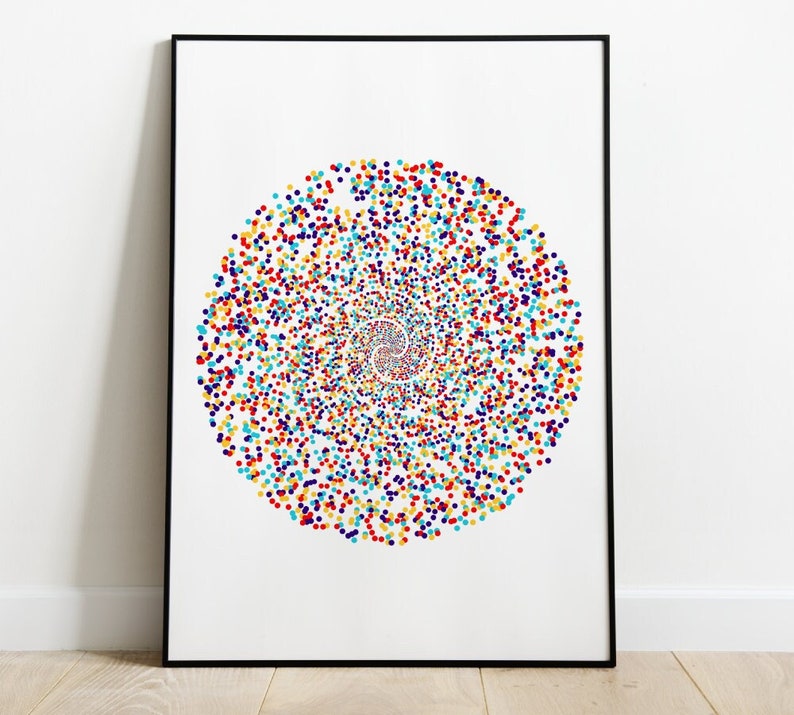 Prime Number Spiral, Abstract Math Art, Mathematics Print, Maths Poster ...