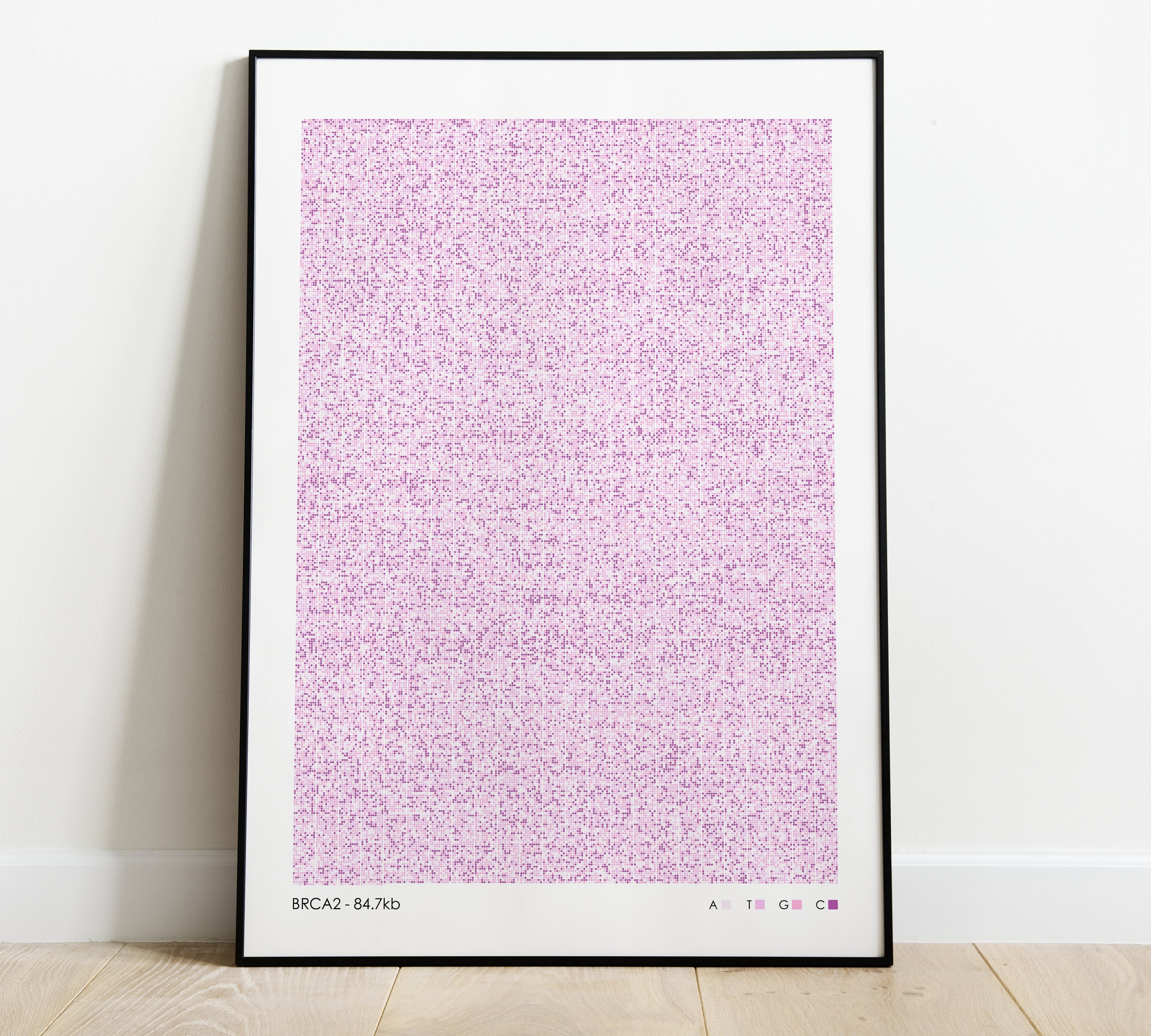 BRCA2 Gene Sequence Print Pink, Breast Cancer DNA Poster, Scientist ...