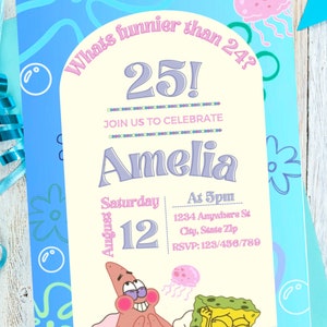 What's Funnier Than 24 25 Spongebob Birthday Invitation - Etsy