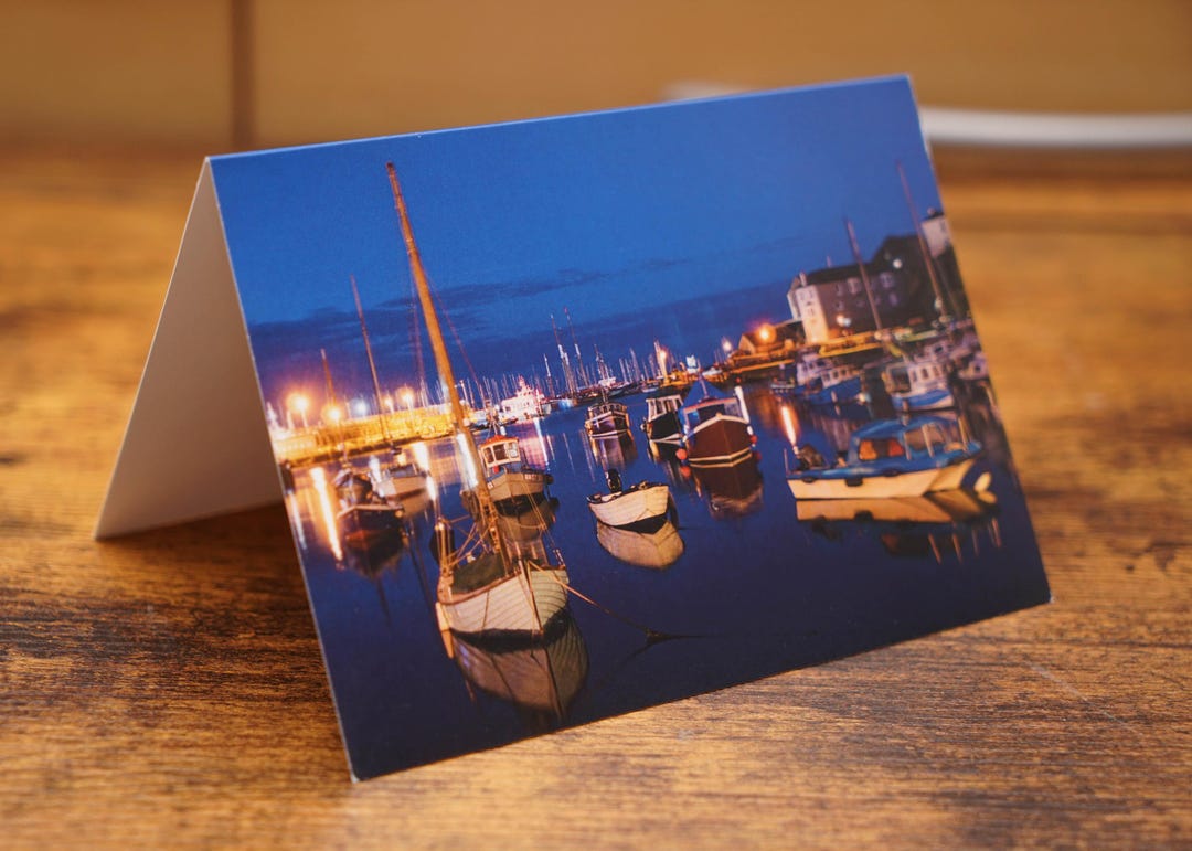Brixham Harbour at Night Greetings Cards - Etsy