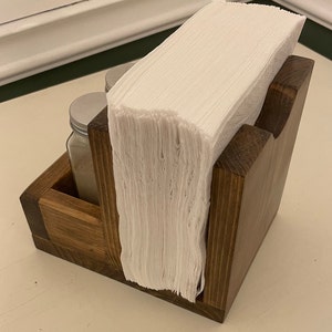 Handmade Wooden Napkin Salt & Pepper Holder Caddy - Etsy