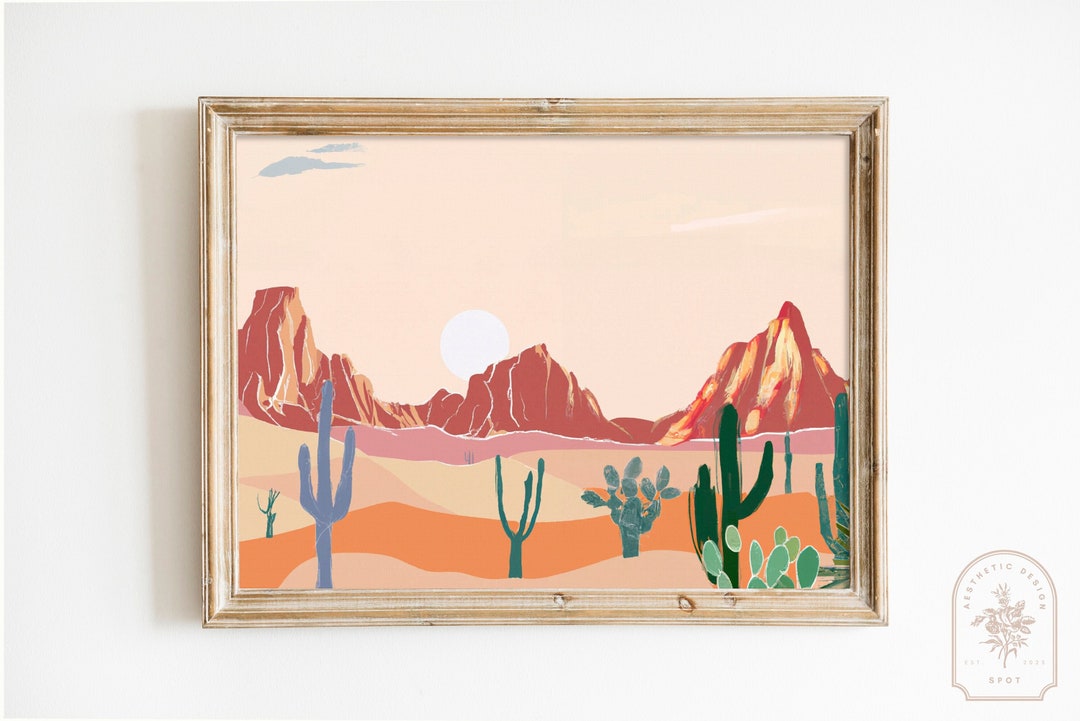 Boho, Desert Landscape, Aesthetic Digital Print, Printable Wall Art ...