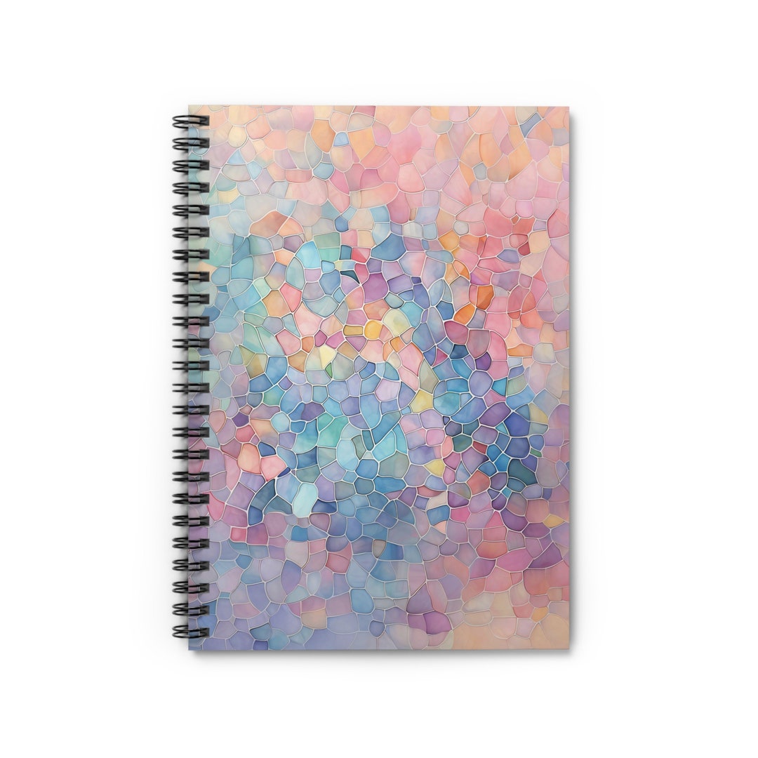 Mosaic Desiccation - Vibrant Color Cover Notebook, Cute Spiral, Journal ...