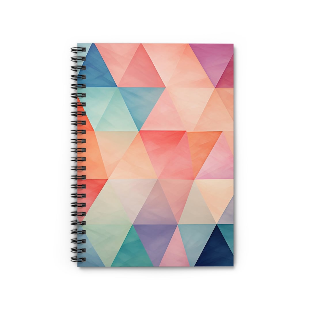 Pastel Triangles - Student Lined Spiral Notebook, Gratitude Journal ...