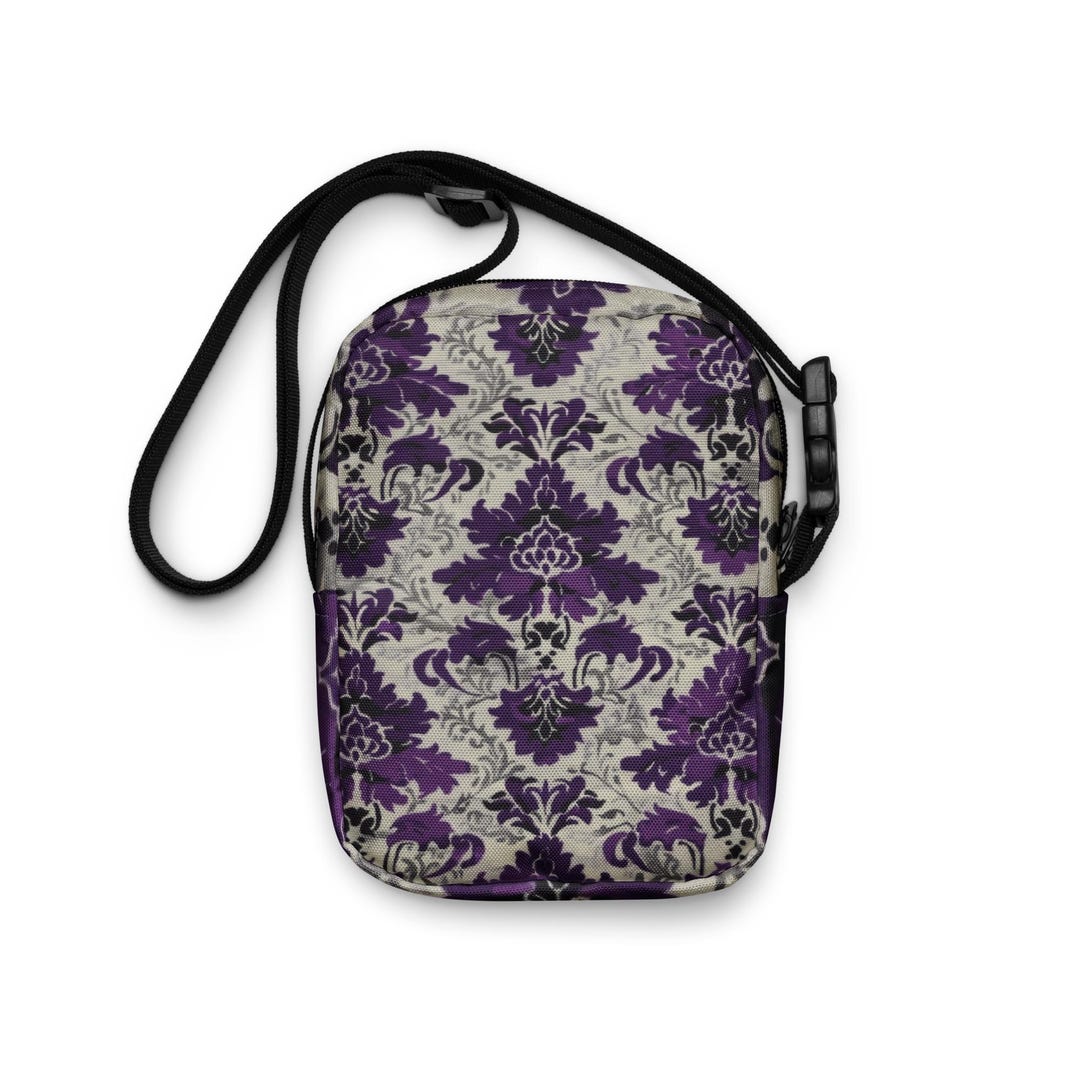Purple Damask Crossbody Travel Bag - Ideal Gift for Parents Friends - Etsy