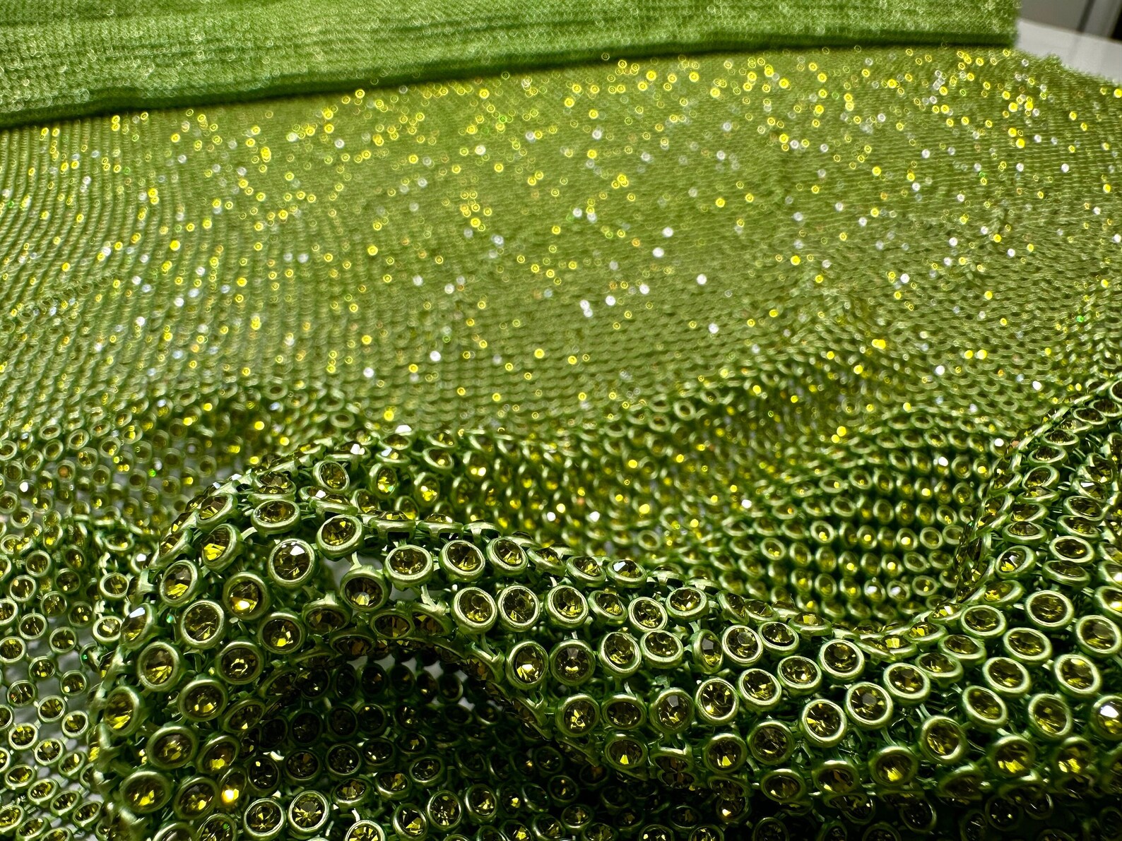 Olivine Crystal | Rhinestone Sheet With Olivine Stones and Green Plated ...
