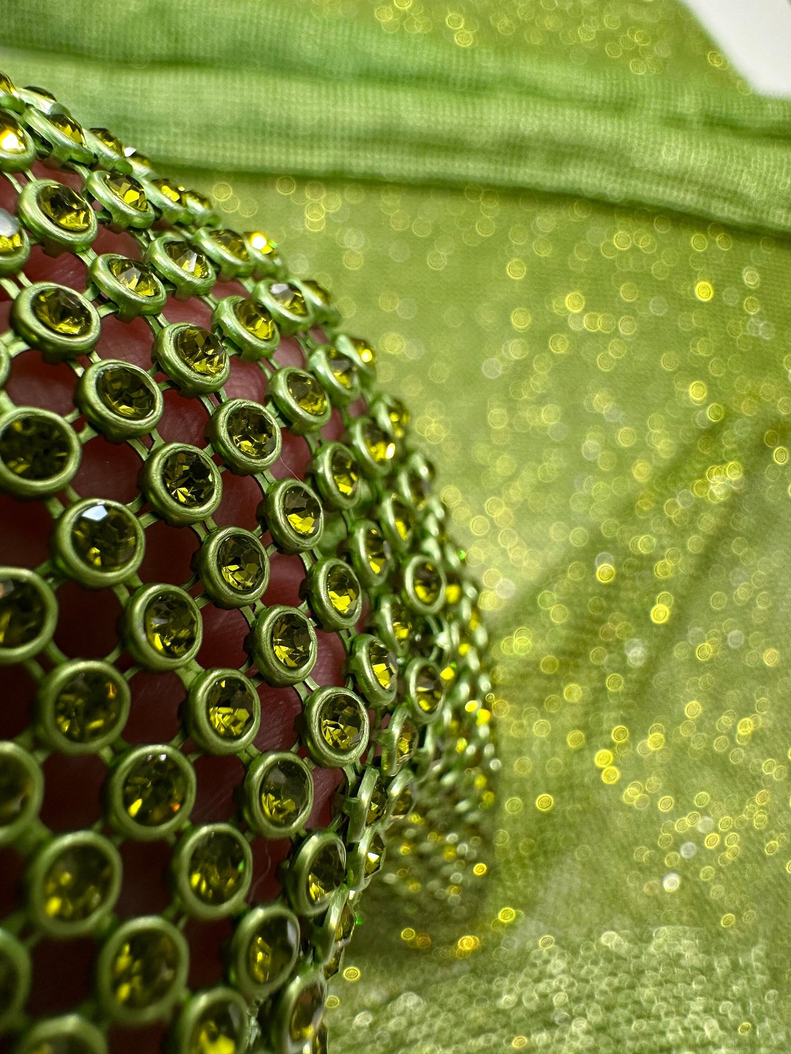 Olivine Crystal | Rhinestone Sheet With Olivine Stones and Green Plated ...