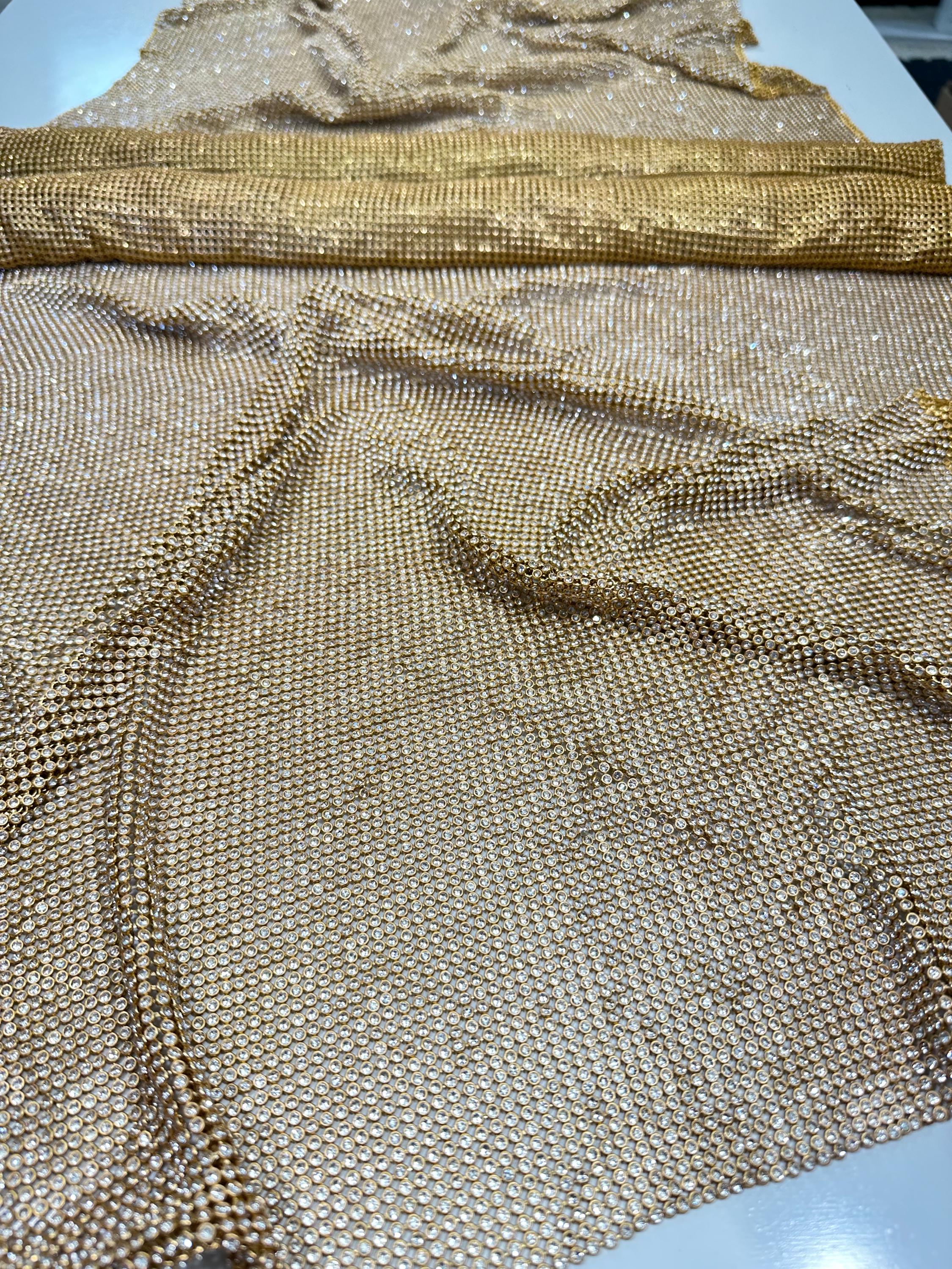 Gold Rhinestone Sheet | Gold Crystal Fabric | Gold Rhinestone Panel - Etsy
