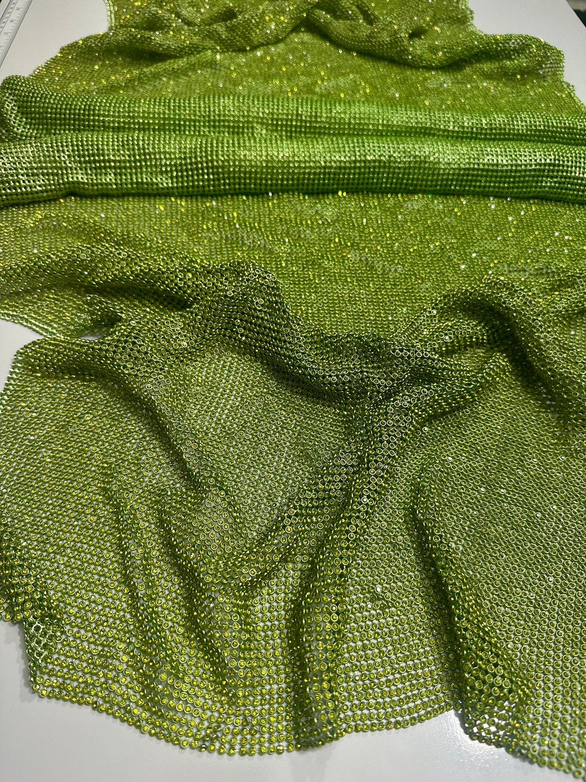 Olivine Crystal | Rhinestone Sheet With Olivine Stones and Green Plated ...